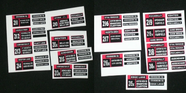 MANCHESTER TROLLEYBUS DESTINATION BLINDS 1/76th £6.50 - PicClick UK