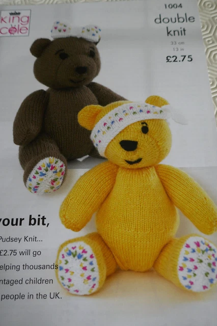 KING COL KNITTING Pattern For Pudsey Bear In D.K-Size 13ins Tall. EUR 4 ...