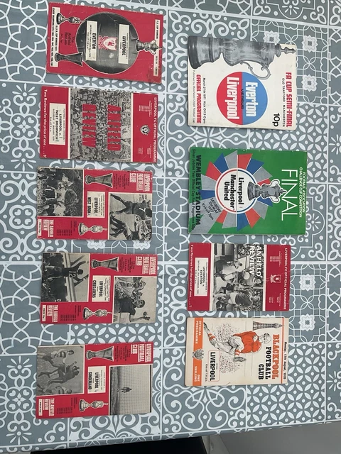 LIVERPOOL PROGRAMMES 1970S with Liverpool v man united 1977 fa cup ...