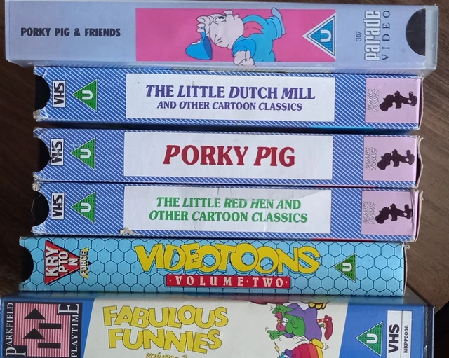 6 VINTAGE CHILDRENS Cartoon VHS Video Tapes Cartoons Porky Pig ...