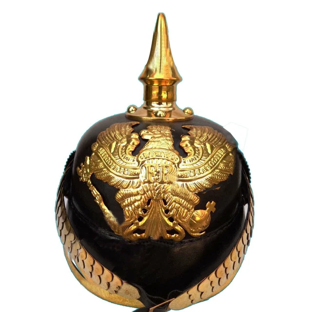 PICKELHAUBE LEDER HELM Pickelhelm Preussen Offizier Helmet EUR 71,84 ...
