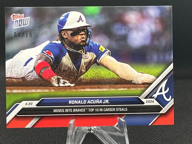 RONALD ACUNA JR. 2024 TOPPS NOW CARD #103 ATLANTA BRAVES Red PARALLEL /10 EUR 9,29 - PicClick IT