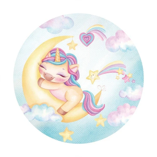 ROUND UNICORN AND Moon Baby Shower Backdrop For Party $35.97 - PicClick AU