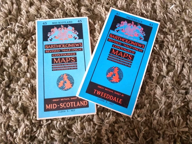 BARTHOLOMEWS REVISED HALF Inch Contoured Maps. Mid-Scotland And ...