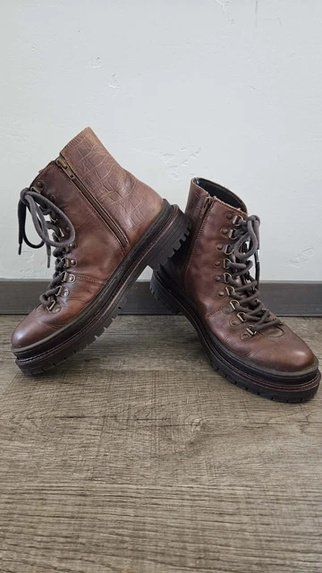 VINTAGE FOUNDRY CO Boot Men's Vulcan Brown Leather Lace-Up Round Toe ...