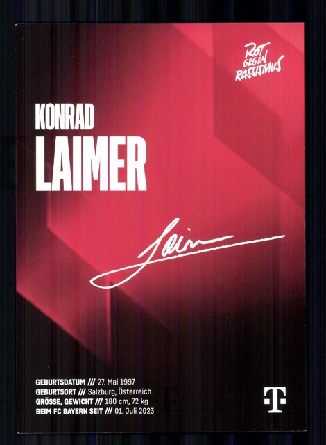 KONRAD LAIMER AUTOGRAMMKARTE Bayern München 2025-26 Original Signiert ...