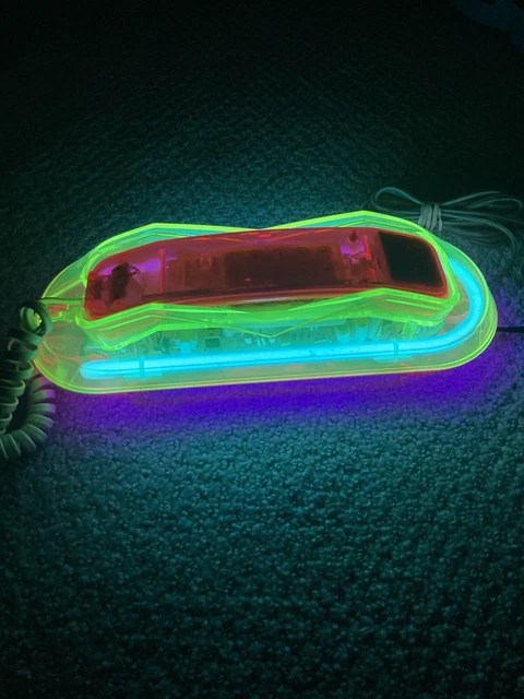VINTAGE RETRO 1980’S Neon Cicena Rhonda Phone Light Up Pink Yellow ...