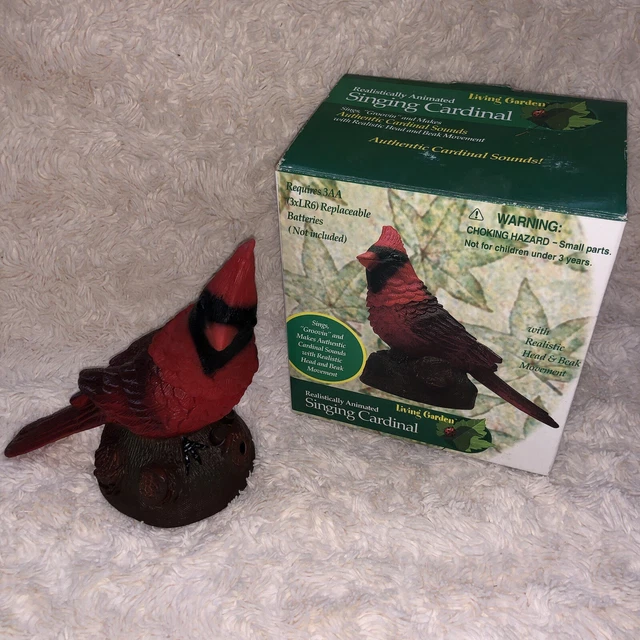 VINTAGE GEMMY ANIMATED Living Garden Singing Realistic Motion Cardinal ...