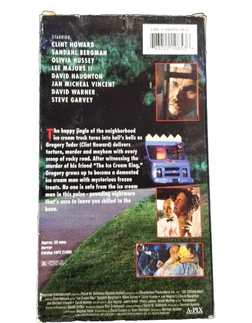 ICE CREAM MAN (VHS Home Video Cassette Tape, 1994) Classic 90s Horror ...