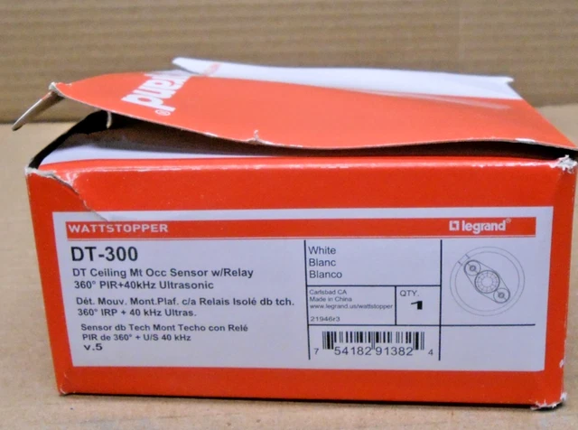 WATTSTOPPER DT-300 DUAL Tech Occupancy Sensor 24Vdc 360° Degree Pir (2 ...