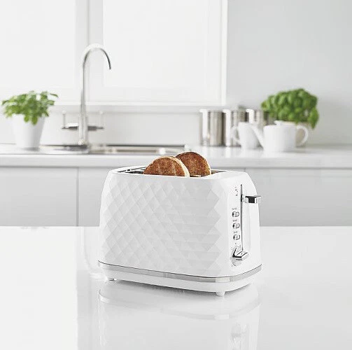 GEORGE HOME 2 Slice White Texture Toaster GTT101W-19 £26.71 - PicClick UK