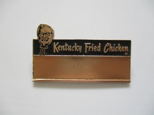VINTAGE KFC KENTUCKY Fried Chicken Metal Employee Name Badge Pin Tag ...