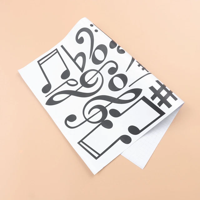 MUSIC NOTE DOOR Decal Musical Notes Symbol Wall Sticker Piano Room ...