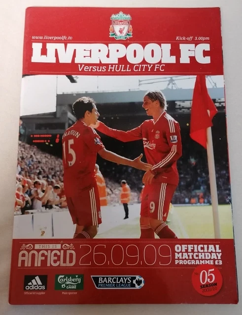 FOOTBALL PROGRAMME - Official LFC Prog Liverpool V Hull City FC 26.09. ...