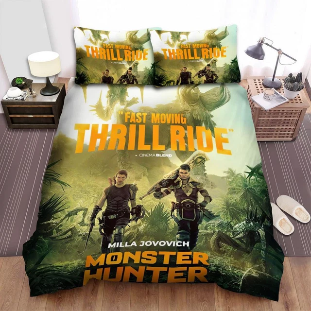 MONSTER HUNTER I Fast Moving Thrill Ride Movie Poster Quilt Duvet Cover ...
