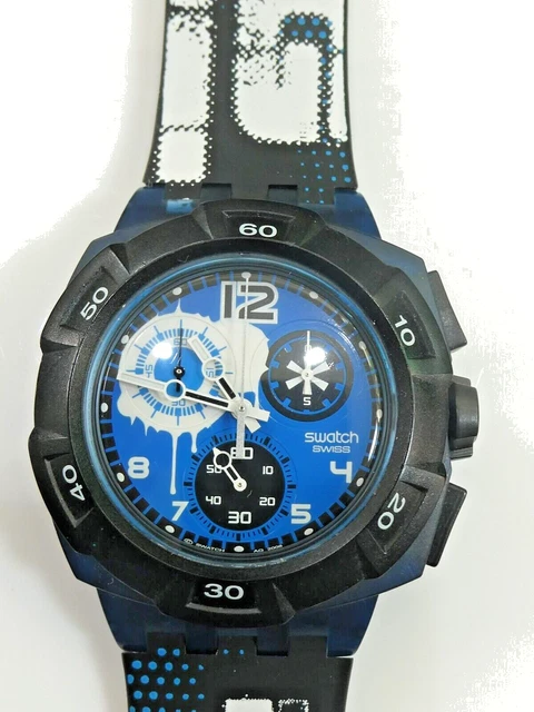 A SCARCE 2008 Swatch CHRONO Watch FINE ENGINE SUKI 100, New Batt Mint ...