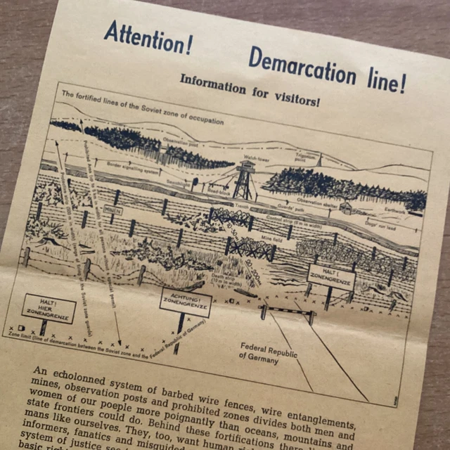 ORIGINAL COLD WAR GERMAN DEMARCATION LINE WARNING/PROPAGANDA PAMPHLET ...