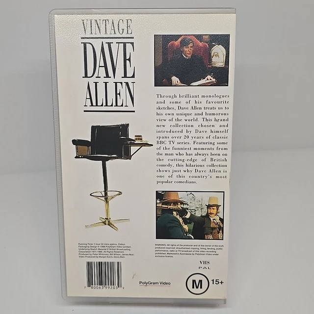 VINTAGE DAVE ALLEN VHS Video Cassette Tape PAL M15+ 1971-1986 Comedy ...