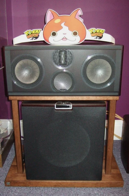 HI-FI RACKS SOLID Walnut subwoofer and centre speaker support shelf. £ ...