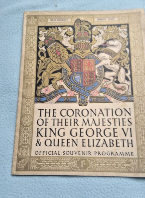 CORONATION OF KING george V1 and queen elizabeth official souvenir ...