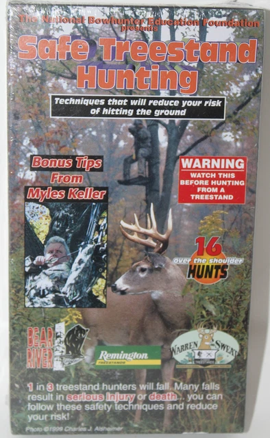 SAFE TREESTAND HUNTING VHS New Myles Keller Remington Warren Sweat Bear ...