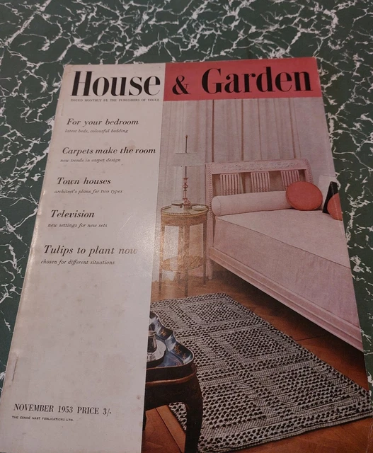 VINTAGE HOUSE & GARDEN Magazine NOVEMBER 1953 Town Houses Gardens ...