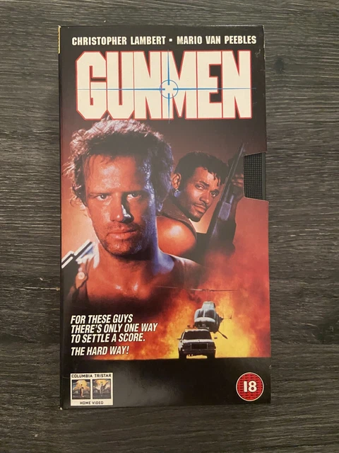 GUNMEN VHS VIDEO Tape Christopher Lambert Mario Van Peebles Card Sleeve ...
