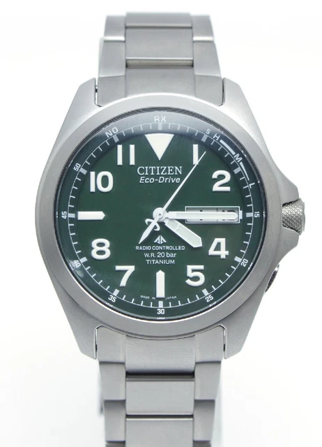 CITIZEN PROMASTER MEN’S Titanium Solar Watch Green Dial Used From Japan ...