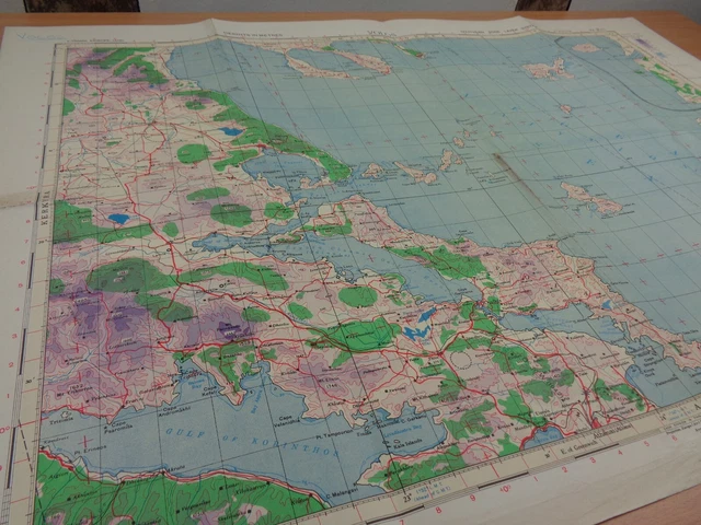 WW2 RAF MAP of GREECE entitled "VOLOS" + KHALKIS (WING COMMANDER, DFC ...