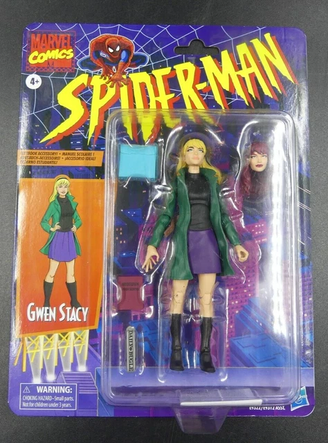 MARVEL LEGENDS COMICS Retro Spider-Man Gwen Stacy Action Figure Factory ...