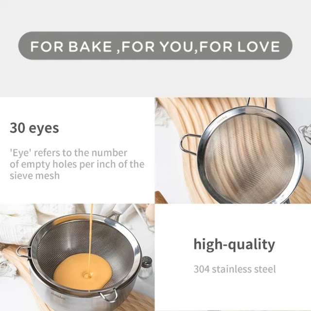 SMALL FINE MESHES Strainers with Handle Stainsless Steels Colander Easy ...