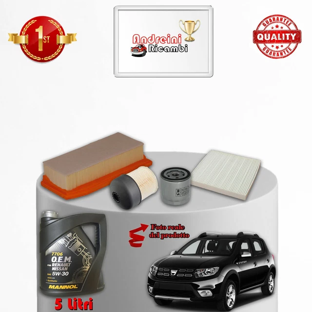 SET ENTRETIEN 4 Filtres Et Huile Dacia Sandero II 1.5 Blue DCI 70KW ... SET ENTRETIEN 4 Filtres Et Huile Dacia Sandero II 1.5 Blue DCI 70KW ...