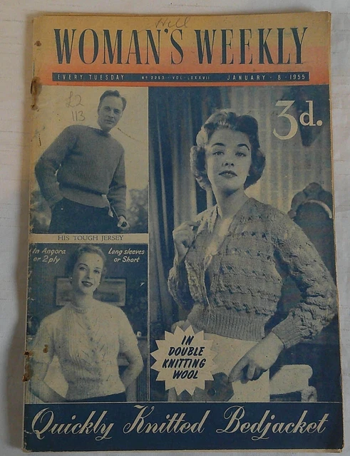 VINTAGE 1955 50S Womans Weekly Knitting Patterns Magazine Stories ...