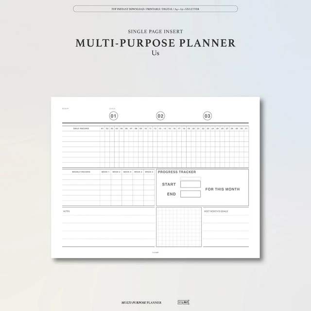 MULTI-PURPOSE MONTHLY PLANNER | Fitness PDF Digital Printable - Digital ... MULTI-PURPOSE MONTHLY PLANNER | Fitness PDF Digital Printable - Digital ...