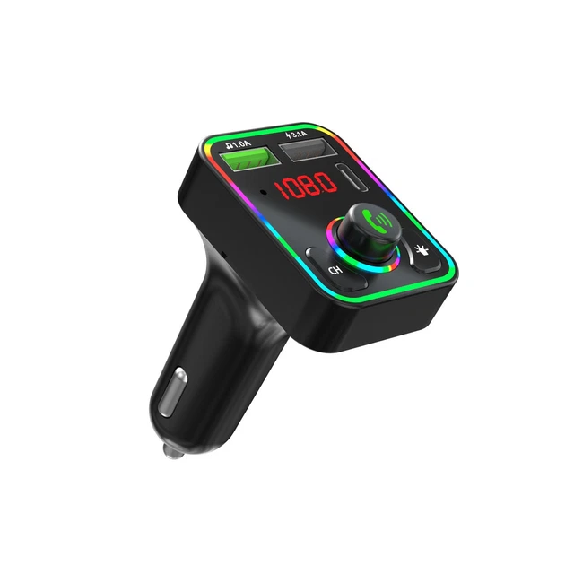 BLUETOOTH 5.0 CAR Wireless FM Transmitter Adapter 2USB PD Charger AUX ...