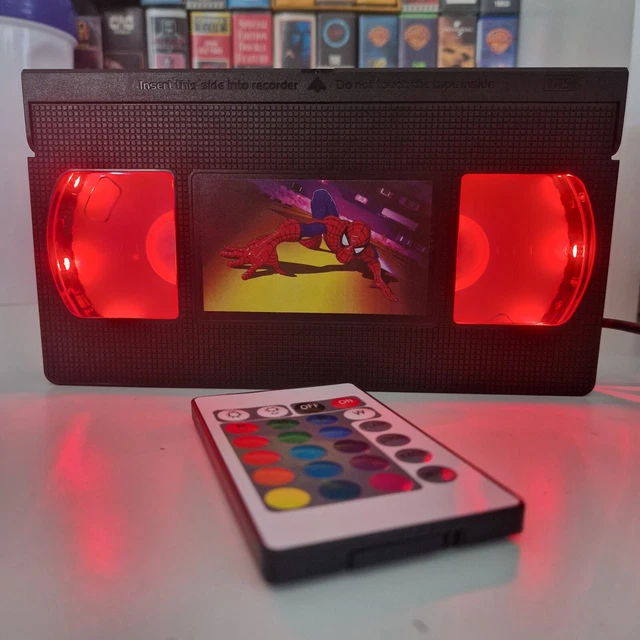 SPIDER-MAN USB LED VHS Tape Lamp Birthday Christmas Gift Retro Light ...