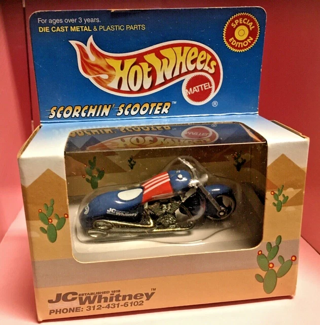 HOT WHEELS JC Whitney Special Edition SCORCHIN' SCOOTER Blue Motorcycle ...