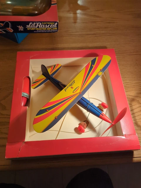 VINTAGE STANZEL LIL Rascal Battery Operated Stunt Master Biplane ...