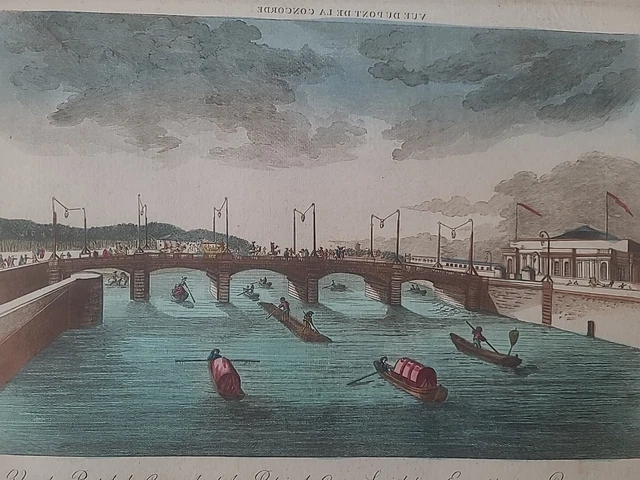 PONT DE LA Concorde PARIS Architecte Peronet/ XVIIIème GRAVURE VUE D ...