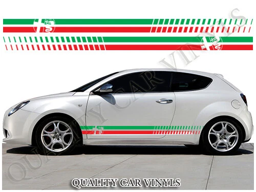 ALFA ROMEO ITALIAN flag racing stripes vinyl graphics decals stickers ...