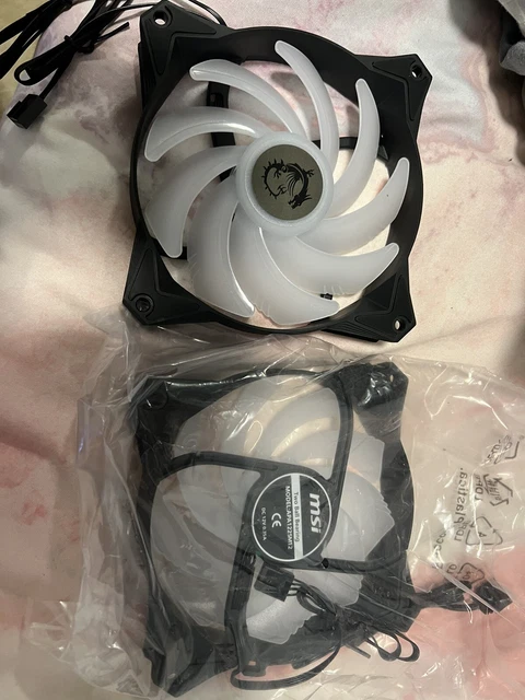2X MSI APA 1225M12 PC cooling fan black 120mm two ball bearing ...