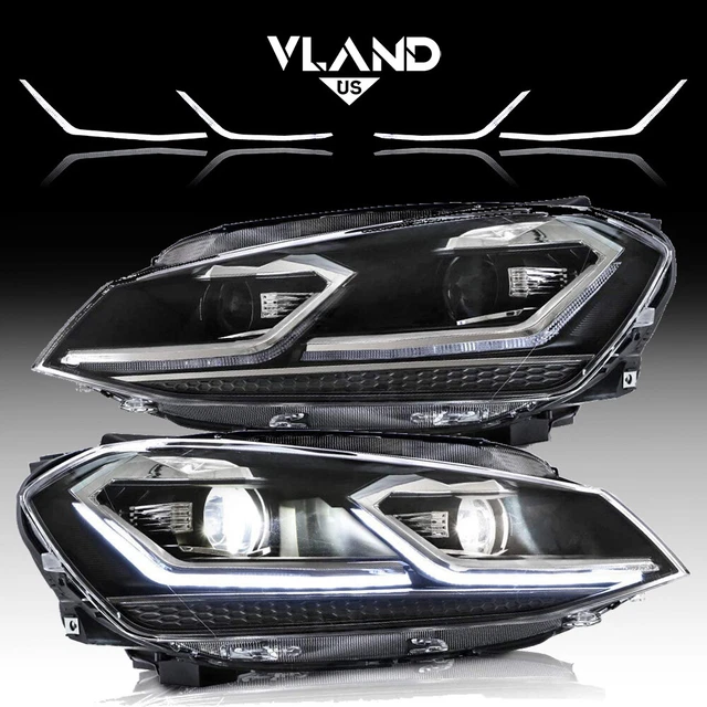 PAAR LED SCHEINWERFER für Halogenmodelle VW Golf 7 VII 2013-2016 Led ...