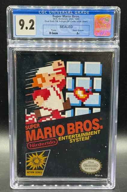 SUPER MARIO BROS Nintendo NES OVAL SOQ REV a Sealed New CGC 9.2 a+ ...