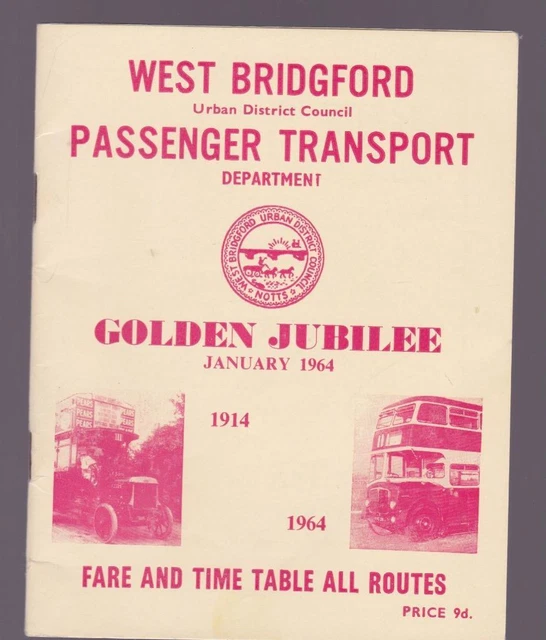 WEST BRIDGEFORD BUS Timetable Book Jan 1964 £8.00 - PicClick UK