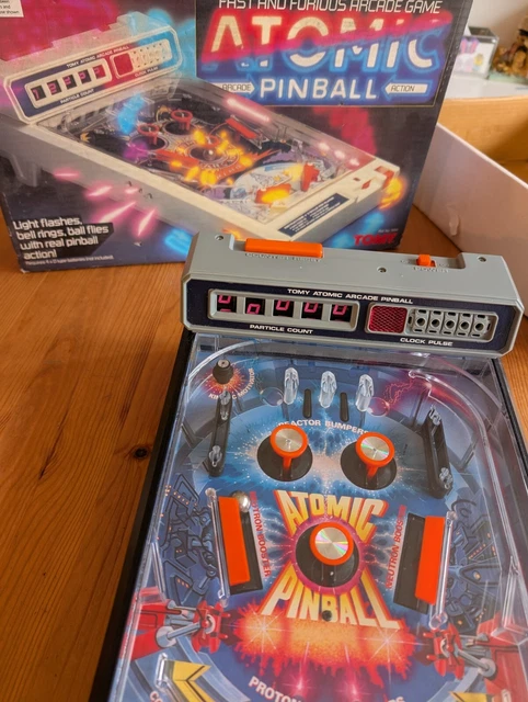 ATOMIC PINBALL TOMY Arcade Action Game Boxed Battery Power not working ...