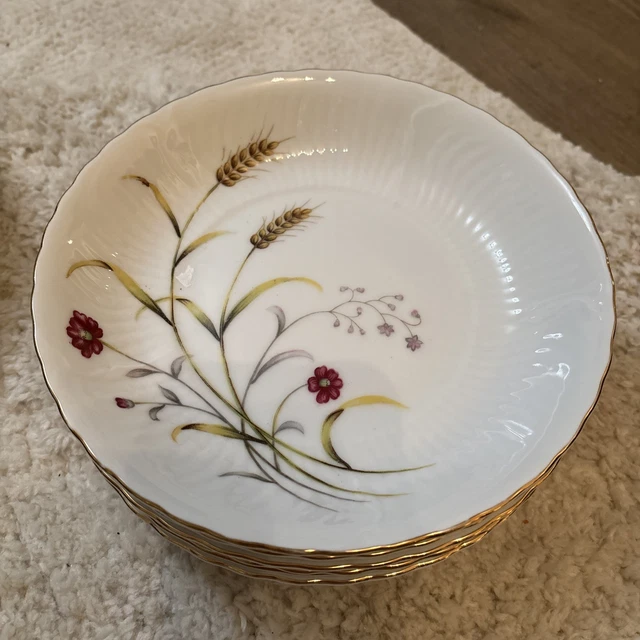 6 PLACE SETTINGS Dinner & Salad Plates Bowls Victorian China Harvest ...