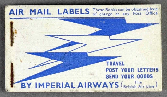 IMPERIAL AIRWAYS VINTAGE Airline Airmail Label Complete Booklet ...
