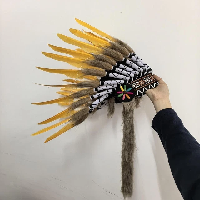 FEATHER HEADDRESS ADULTS Indian Headdress for Role Playing Dance Fancy Dress £21.61 - PicClick UK