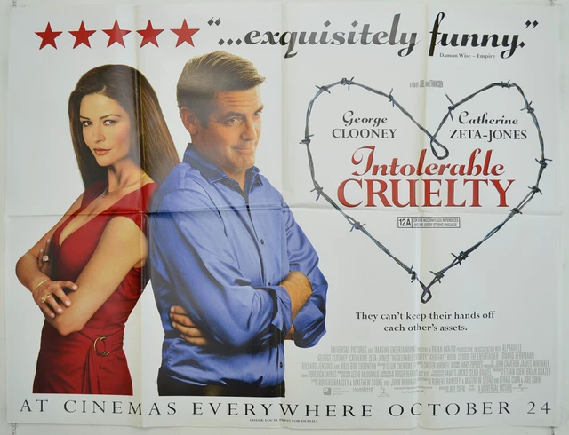 INTOLERABLE CRUELTY (2003) Original Cinema Quad Movie Poster - George ...