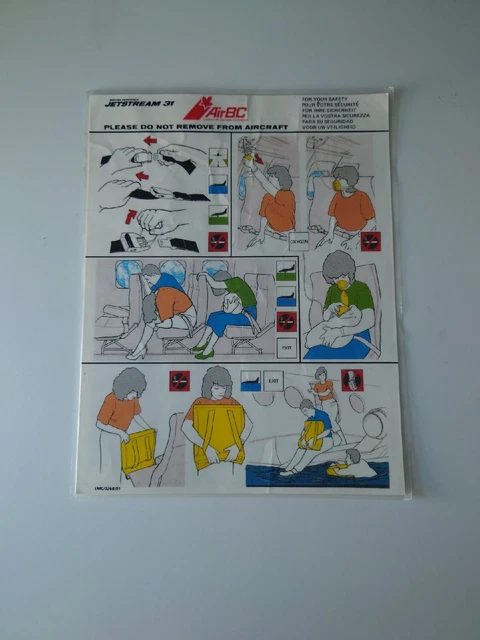 AIRBC JETSTREAM 31 EMC/026A/01 Safety Card £12.00 - PicClick UK